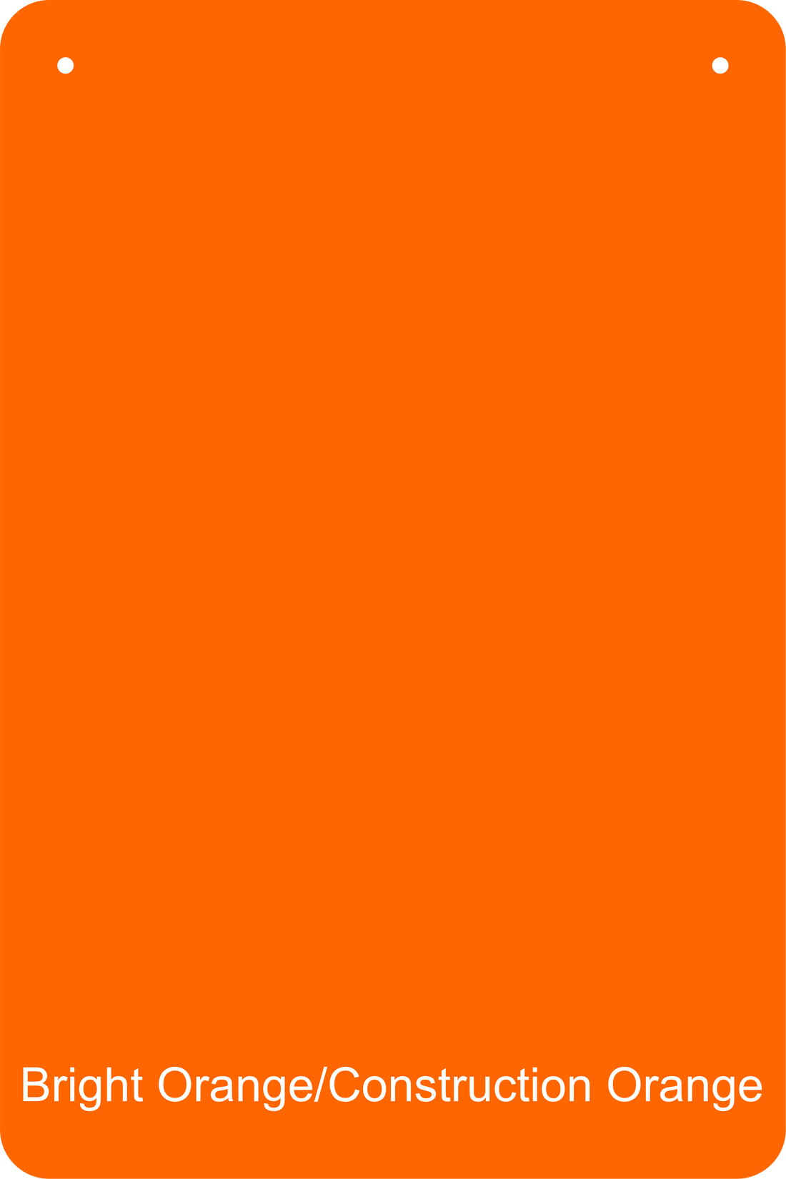 12" X 18" Bright Orange / Construction Orange Aluminum Sign Blank ...