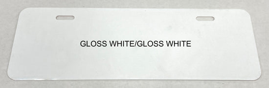 Gloss White/Gloss White .040 Aluminum Half License Plate – Sign Tech ...