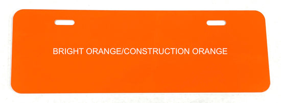 Bright Orange/Construction Orange .040 Aluminum Half License Plate ...