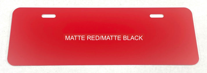 Matte Red/Matte Black .040 Aluminum Half License Plate – Sign Tech Systems